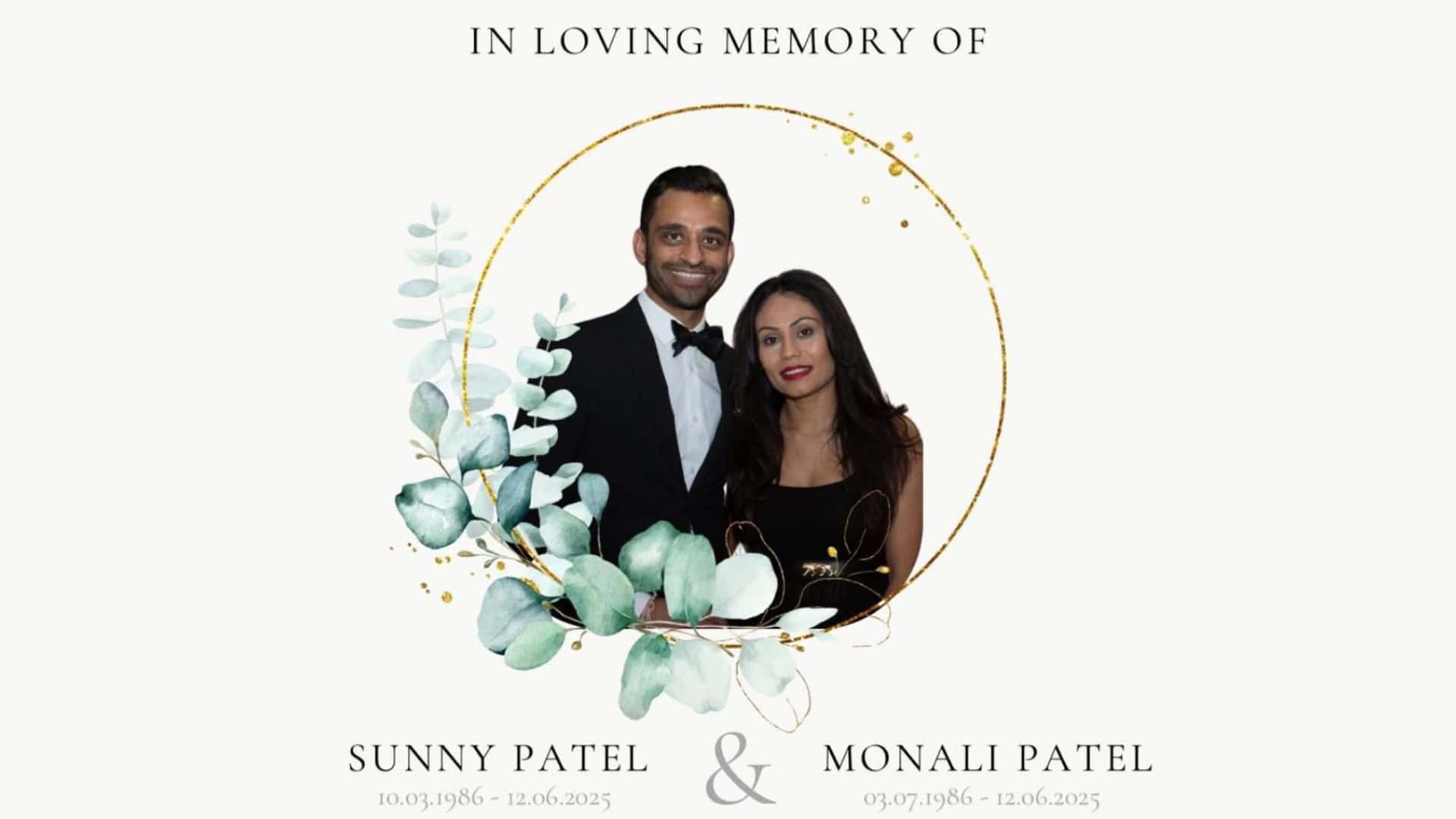 Family and Friends of Air India Crash Victims Sunny & Monali Patel ...